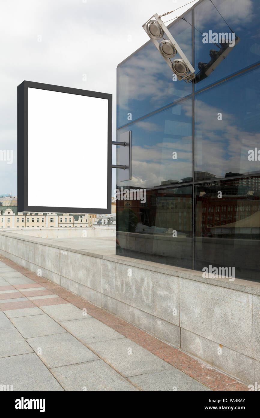 Blank shop sign. Vertical signage. 3d illustration Stock Photo - Alamy