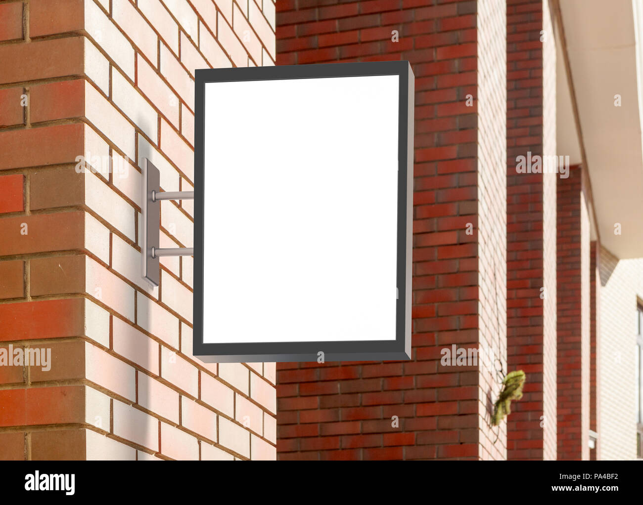 Blank shop sign. Vertical signage. 3d illustration Stock Photo - Alamy