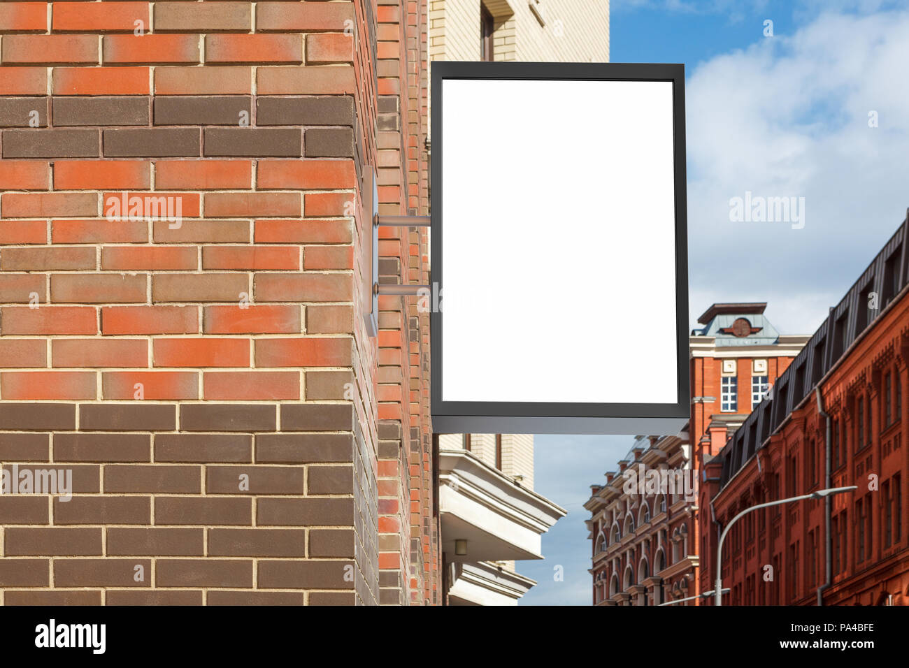Blank shop sign. Vertical signage. 3d illustration Stock Photo - Alamy