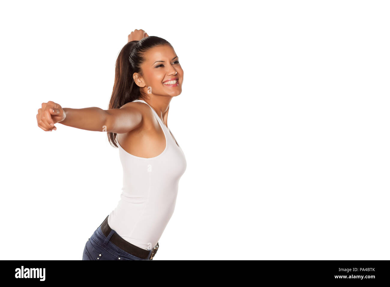very happy young woman Stock Photo - Alamy