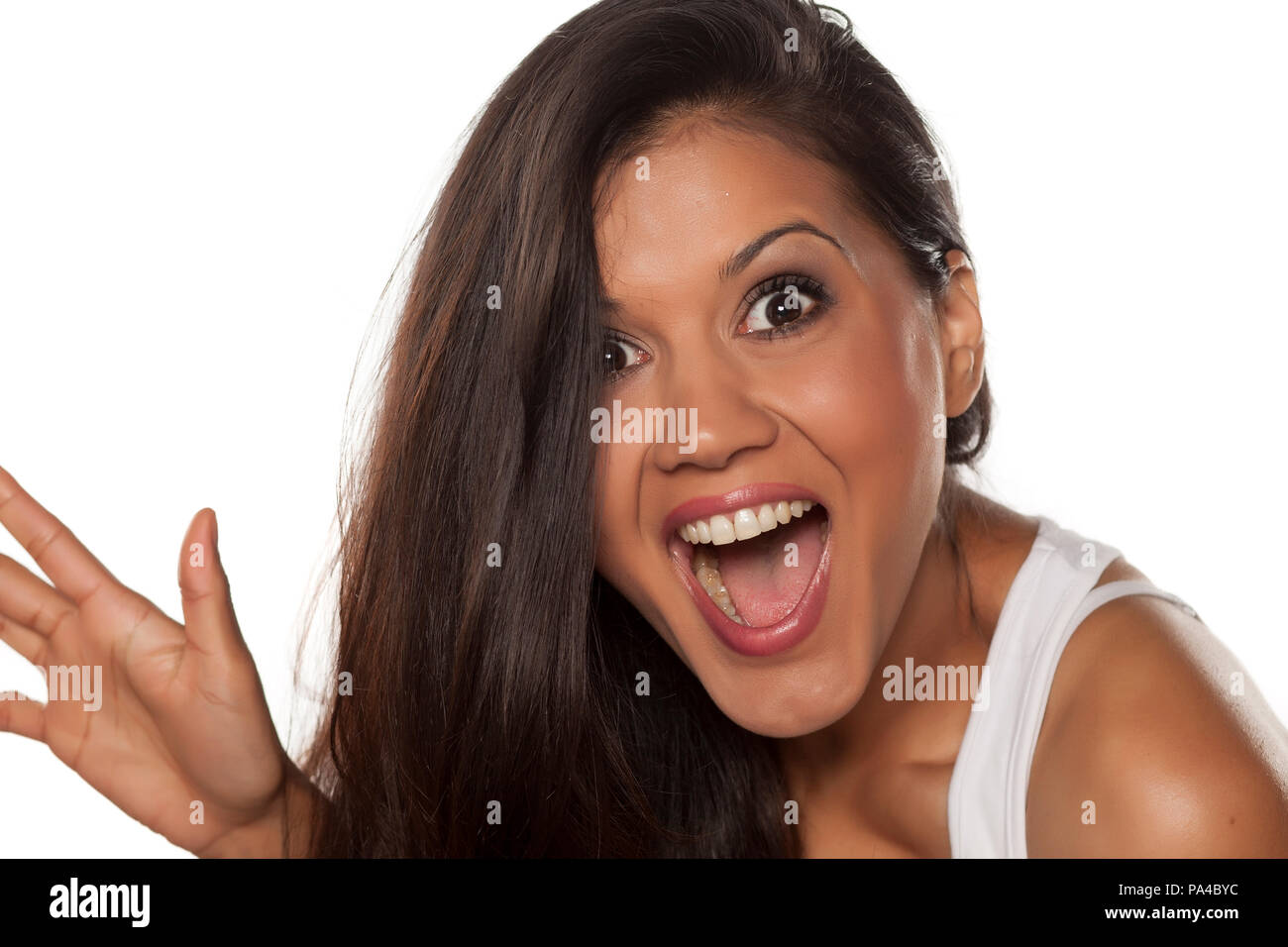 very happy young woman Stock Photo - Alamy