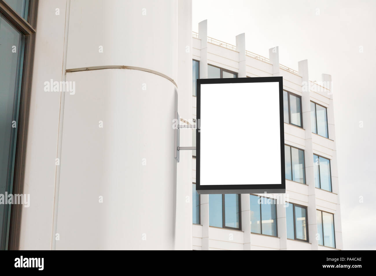 Blank shop sign. Vertical signage. 3d illustration Stock Photo - Alamy