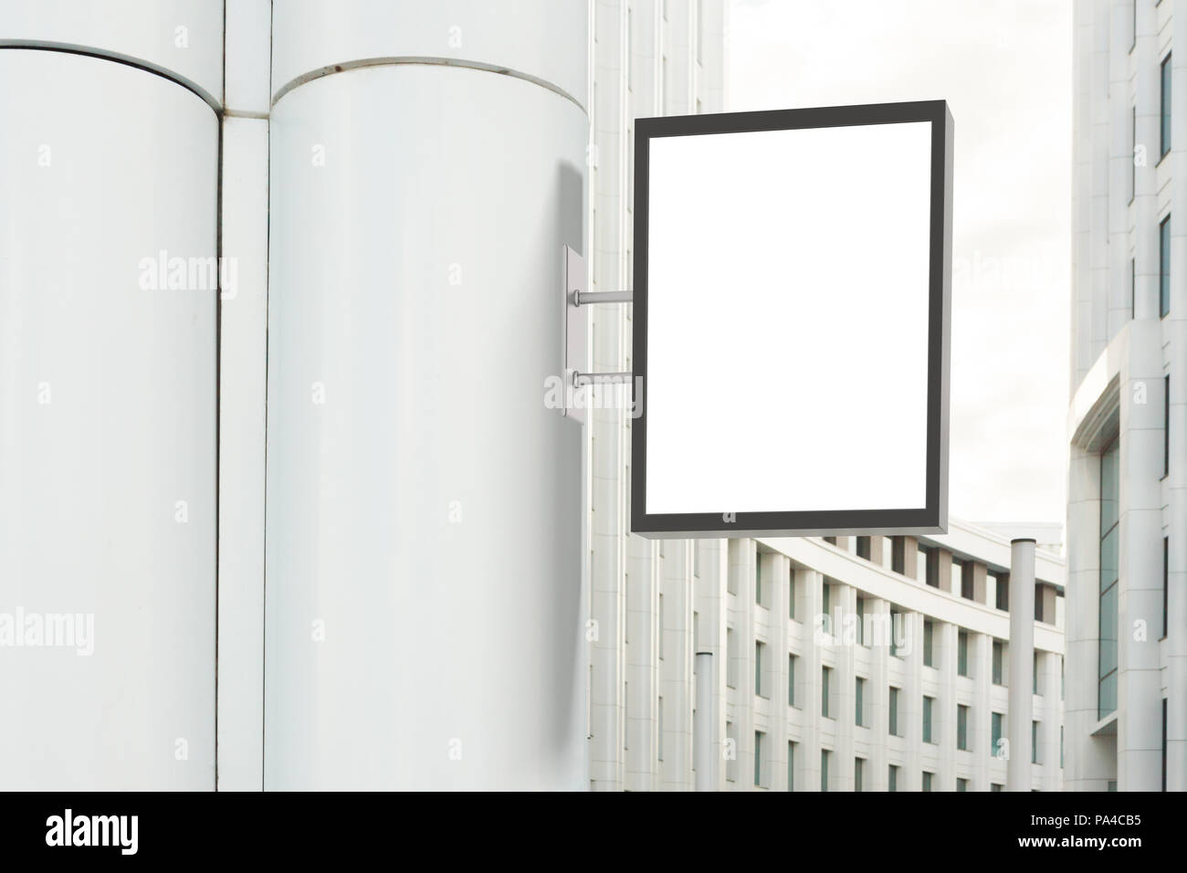 Blank shop sign. Vertical signage. 3d illustration Stock Photo - Alamy