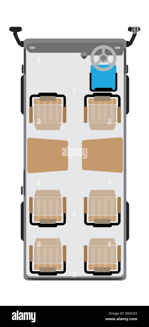 Mini Passenger bus seat map vector and illustration Stock Vector Image ...