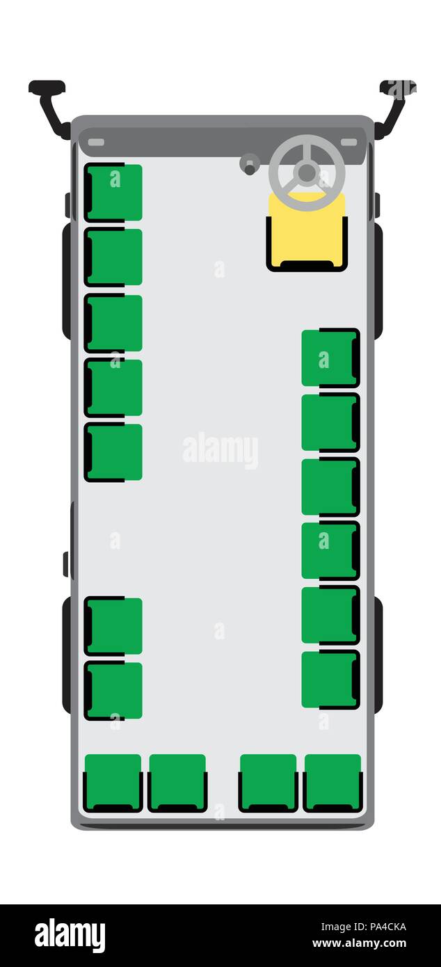 Mini Passenger bus seat map vector and illustration Stock Vector Image ...