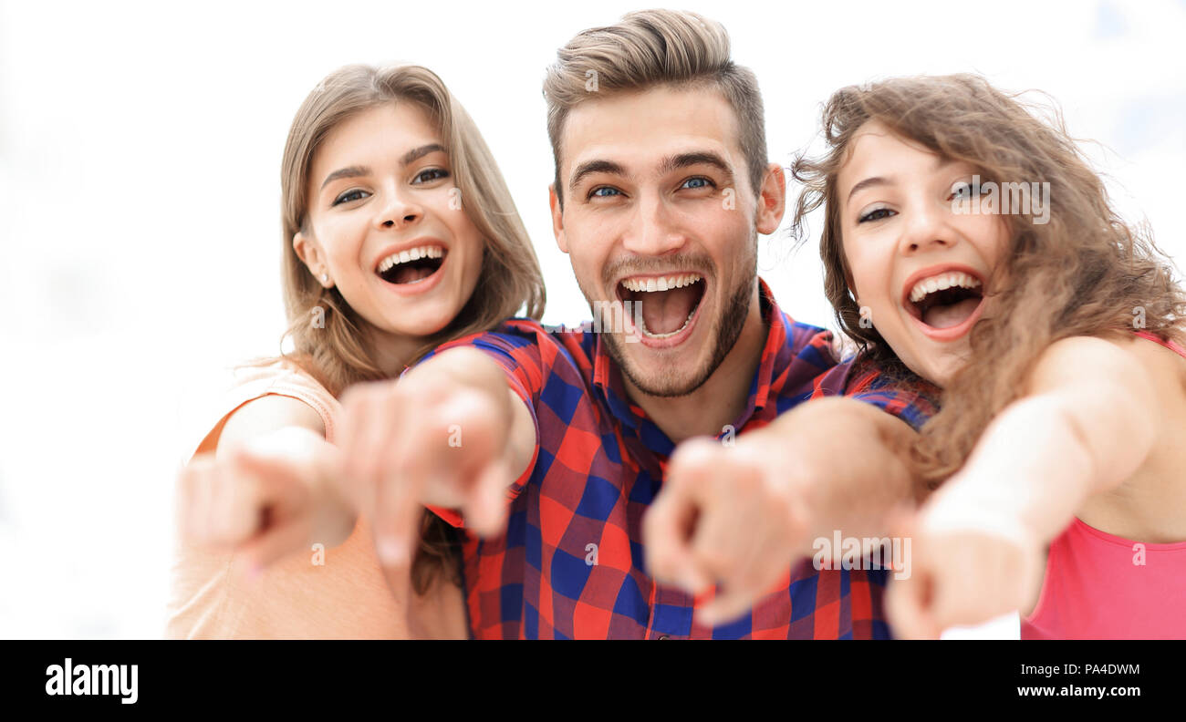 closeup of three young people showing hands forward Stock Photo - Alamy