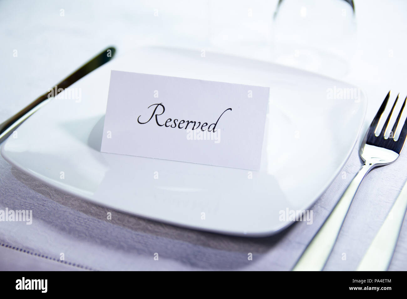 Closeup restaurant reserved table hi-res stock photography and images ...