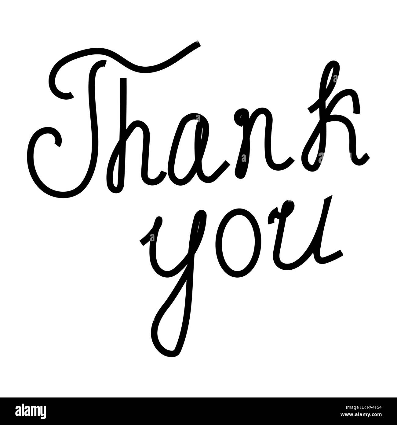 Thank text font calligraphy Stock Vector Images - Alamy