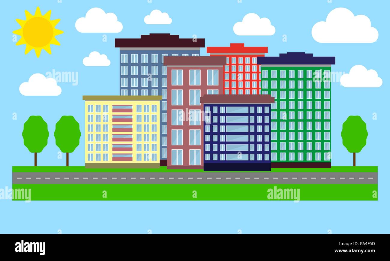 Urban Landscape flat design Stock Vector Image & Art - Alamy