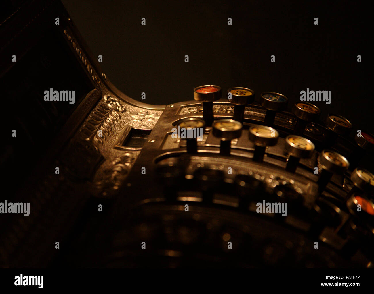 Details of an antique cashier in Madrid, Spain Stock Photo - Alamy