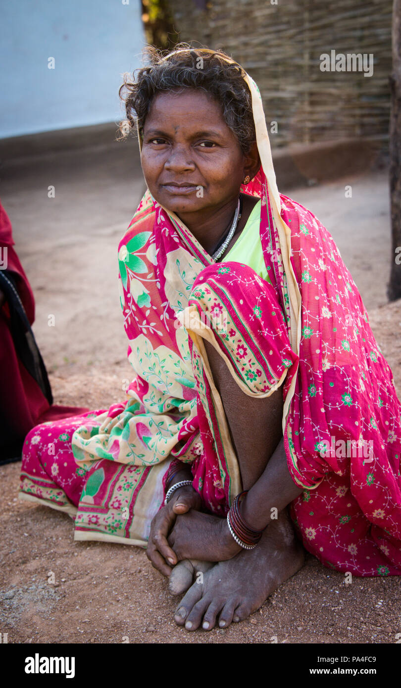 Local lady living in Kanha village near the Kanha National Park, in ...