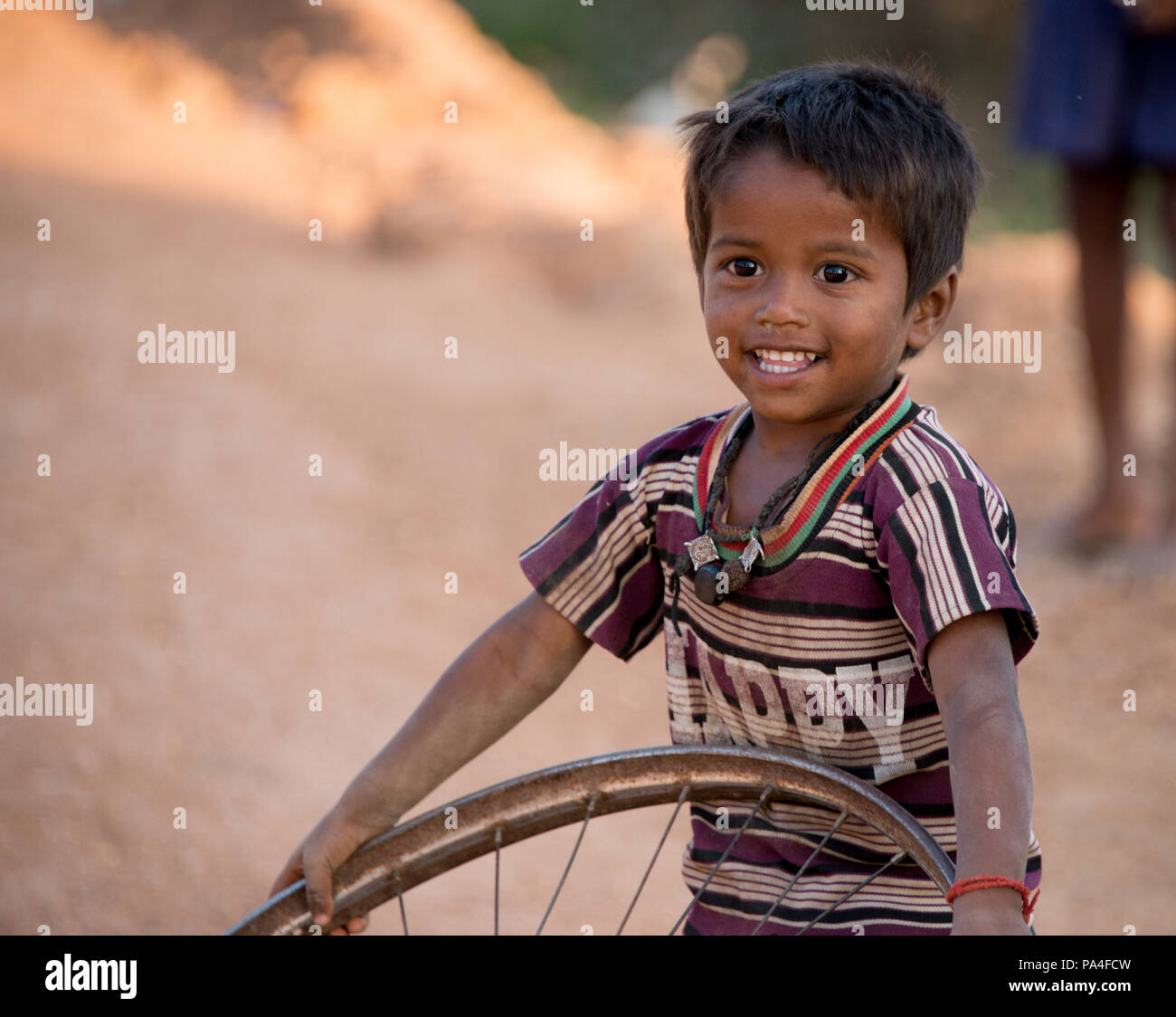 A local indian boy living in Kanha village near the Kanha National Park ...