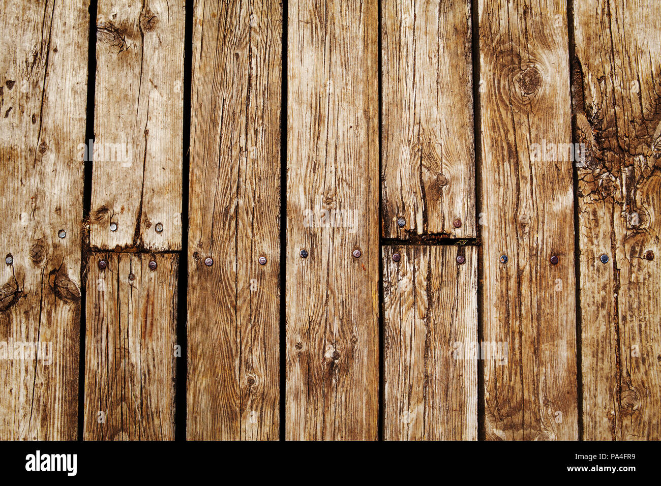Closeup of wooden planks of fence, boardwalk, texture background ...