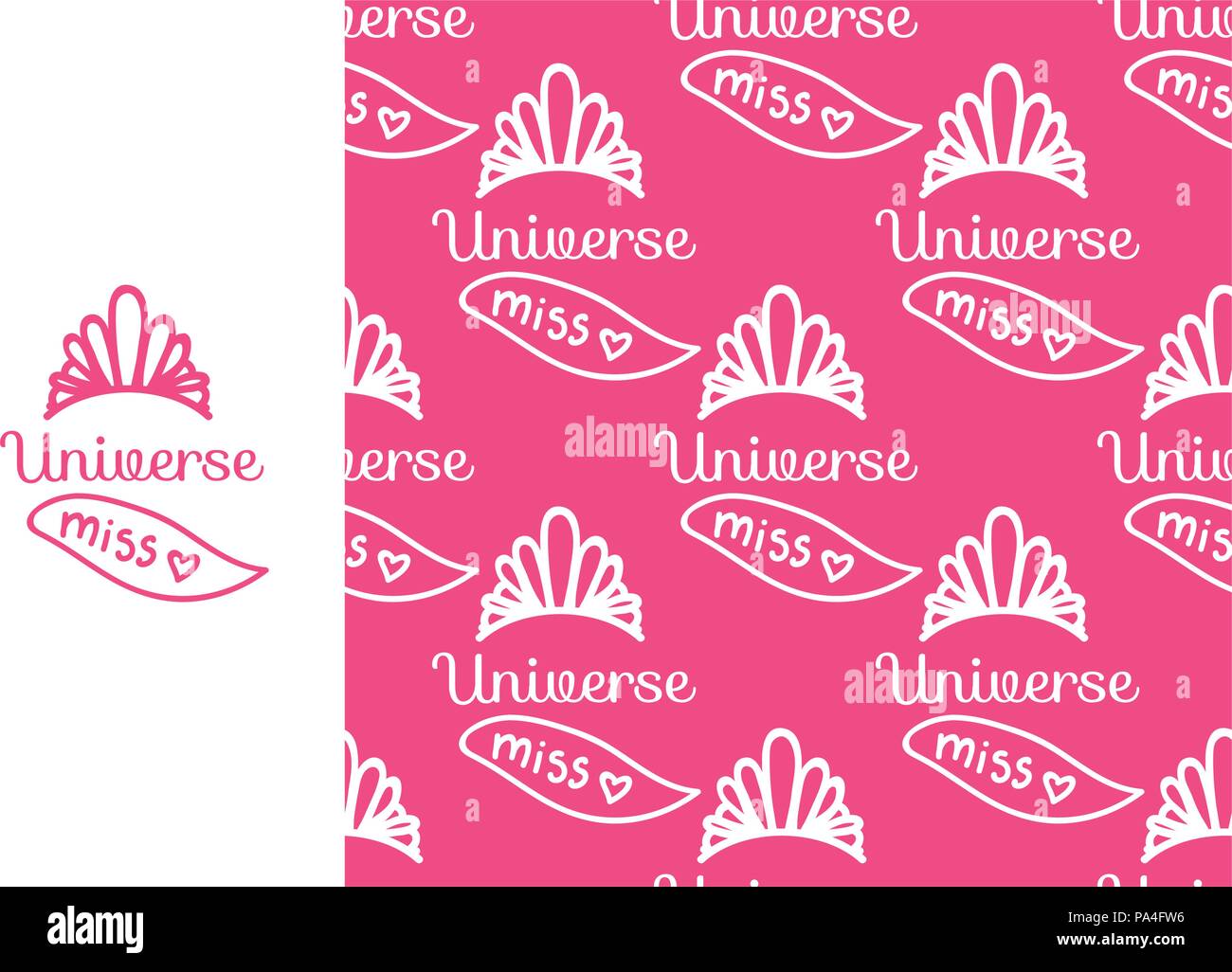Vector Miss Universe tiara with ribbon. Seamless repeating pattern ...