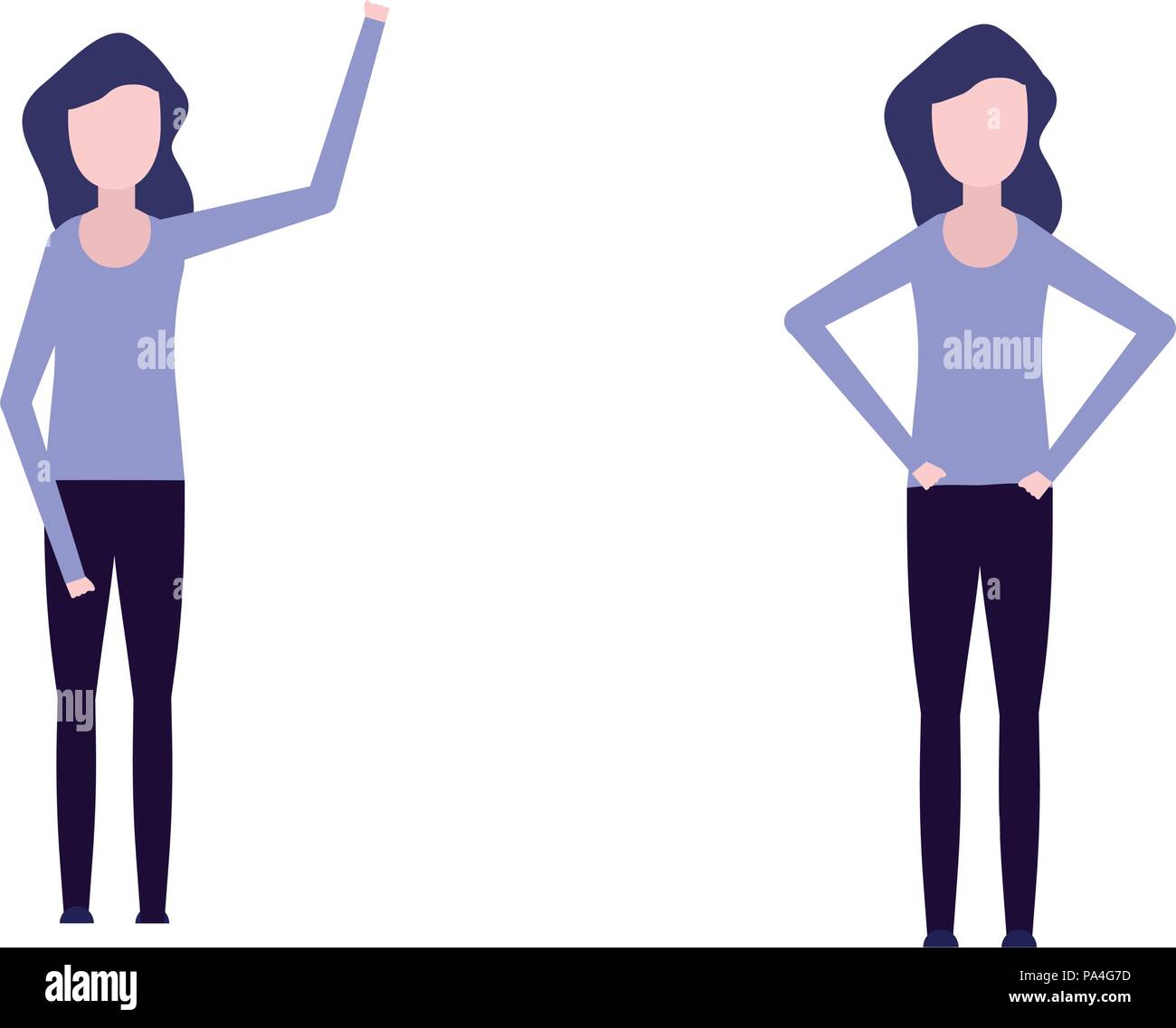 Girl front view on a white background Stock Vector Image & Art - Alamy