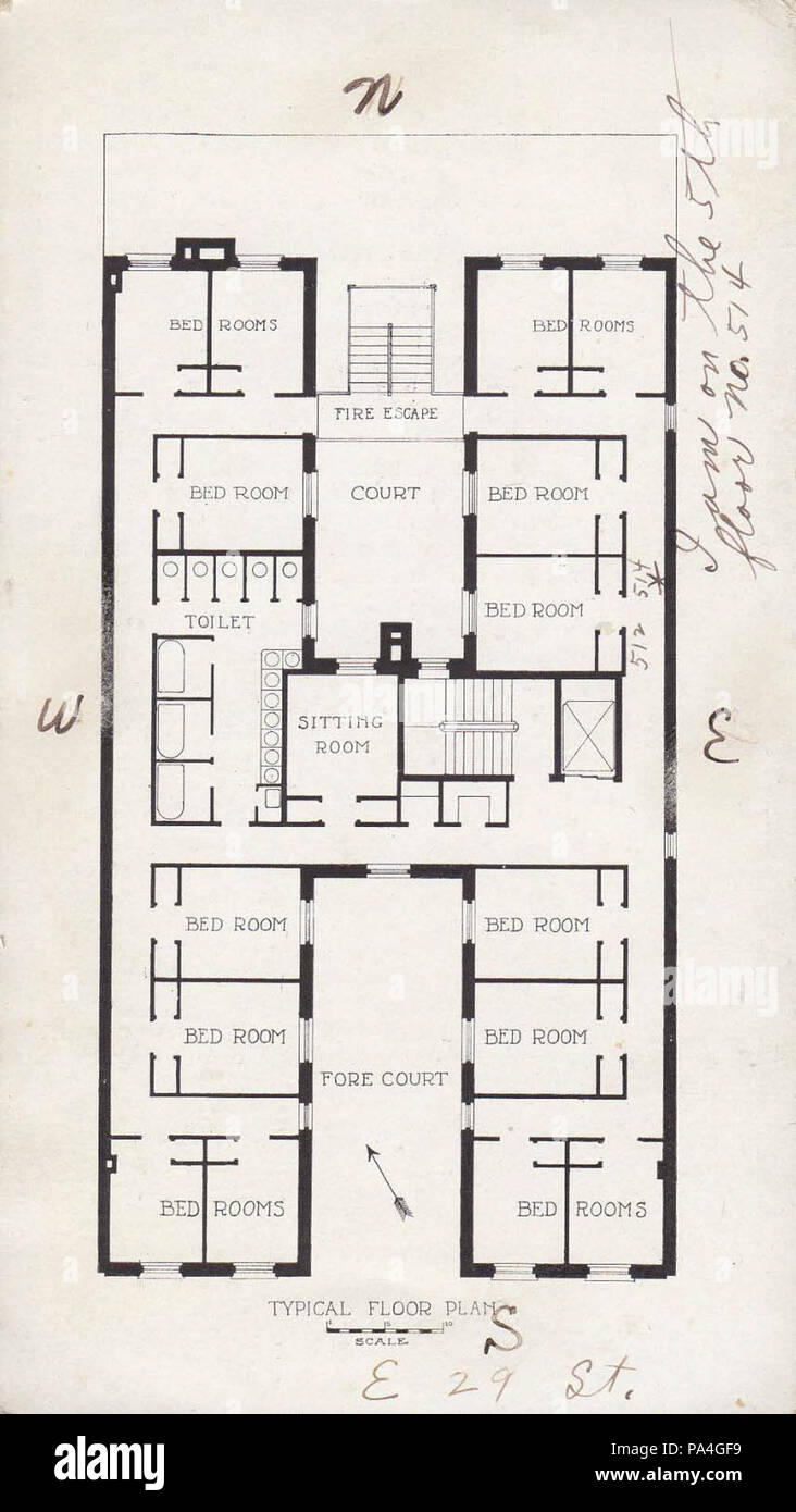 140 Anthony Home Brochure Floorplan Stock Photo - Alamy