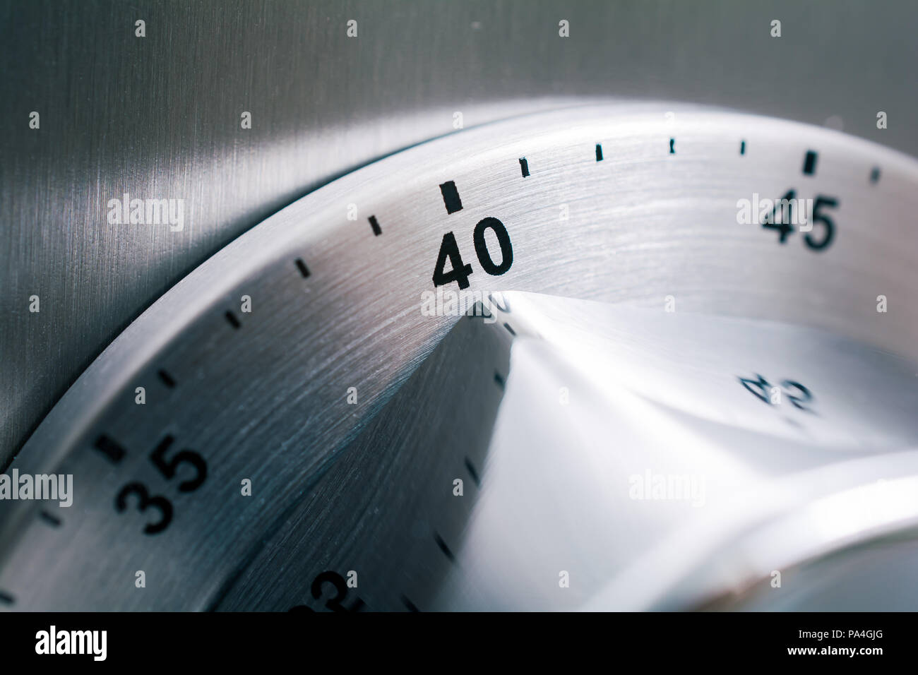 40 Minutes - Analog Chrome Kitchen Timer Placed On A Refrigerator Stock ...