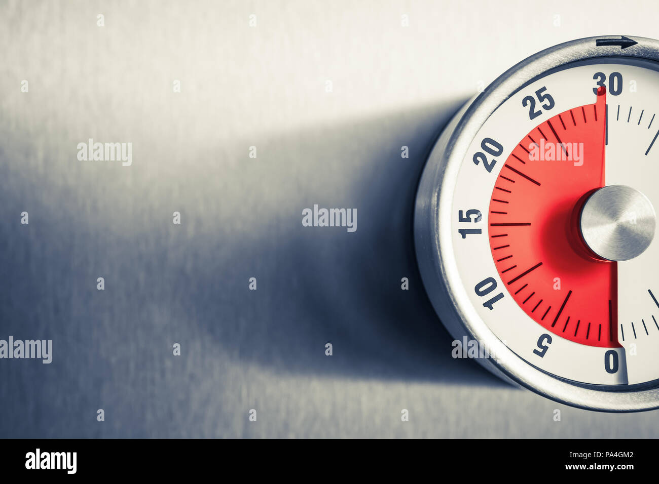 30 Minutes - Analog Kitchen Timer With Red Mark Placed On A Fridge In ...