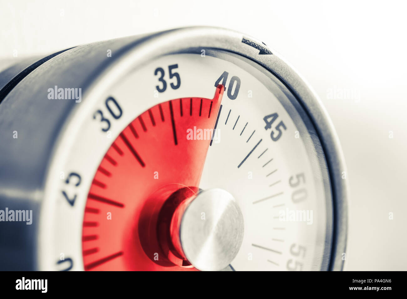 40 Minutes - Analog Kitchen Timer With Red Mark Placed On A Fridge In ...