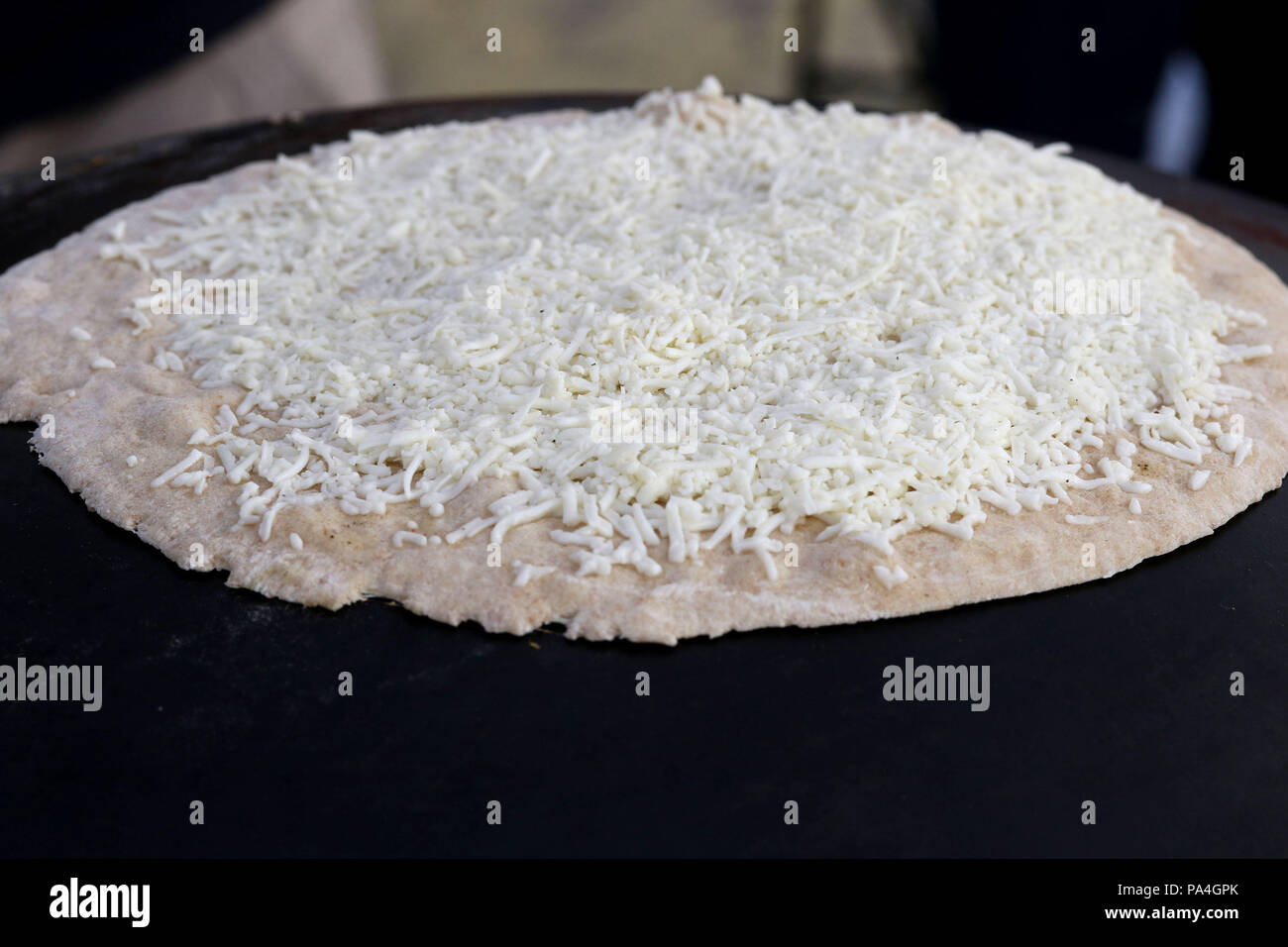 Mankousheh, a Lebanese flatbread made with thyme, oil, spices and ...