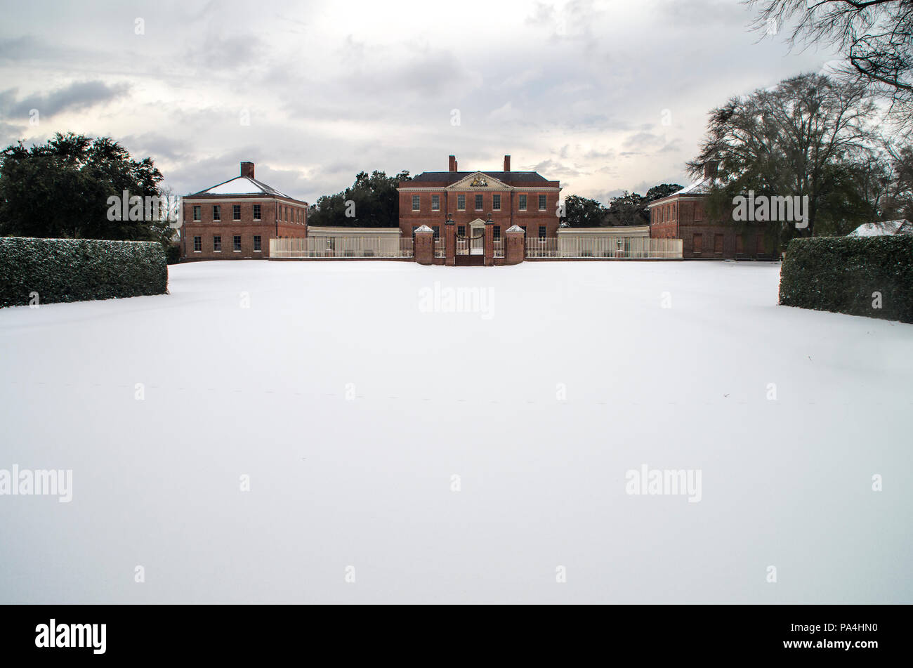 Tyron Palace the first Governor of North Carolina's Residence is snow ...