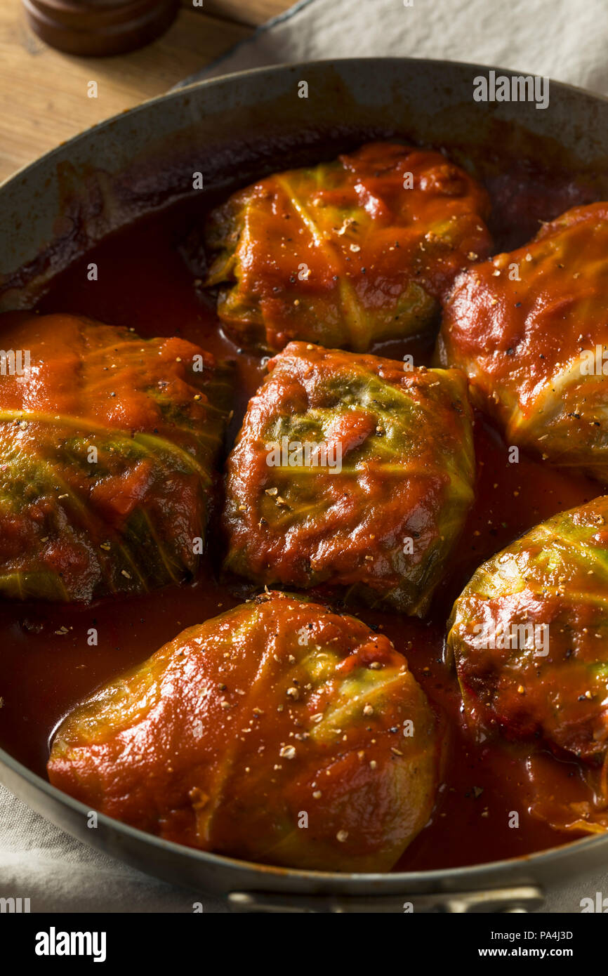 Homemade Beef Stuffed Cabbage Rolls with Tomato Sauce Stock Photo - Alamy