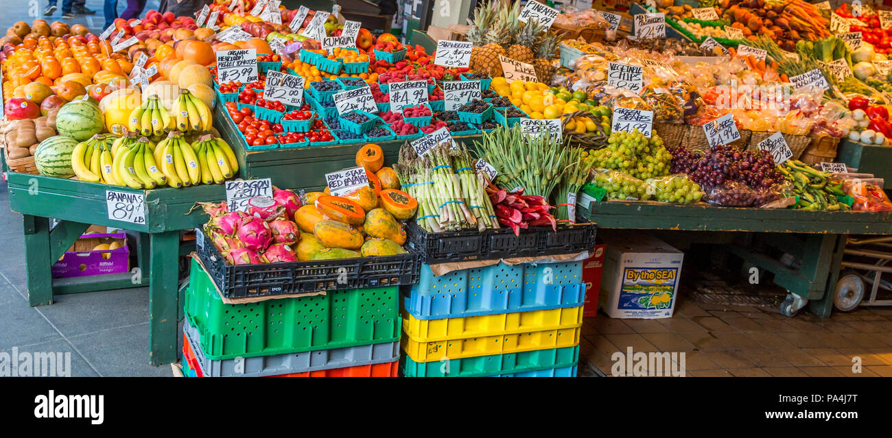 Fresh Fruits and Vegetables in Market Stock Photo - Alamy
