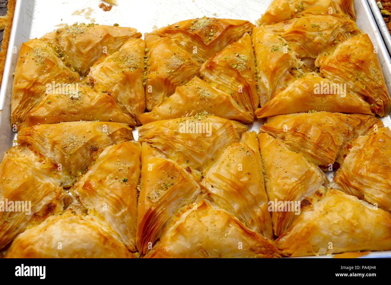 Baklava made with filo dough, honey and nuts Stock Photo - Alamy