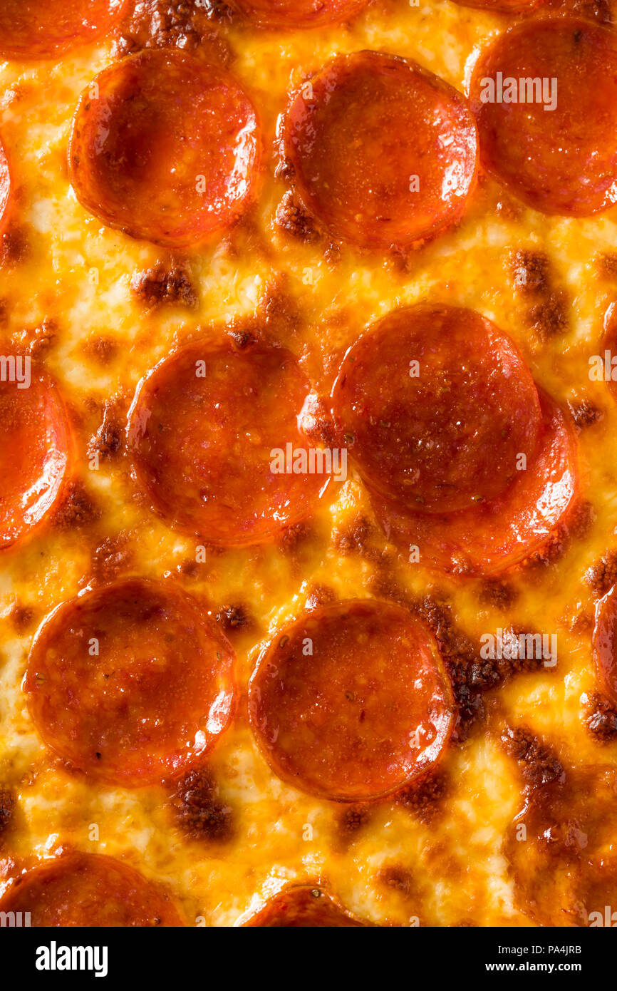 Homemade Greasy Pepperoni New York Pizza Ready to Eat Stock Photo - Alamy