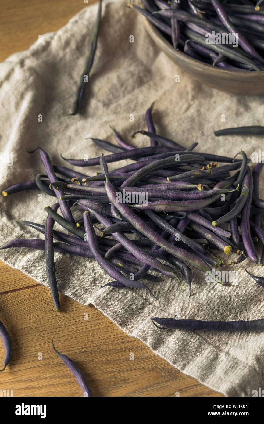 Raw Purple Organic String Beans Ready to Cook Stock Photo - Alamy