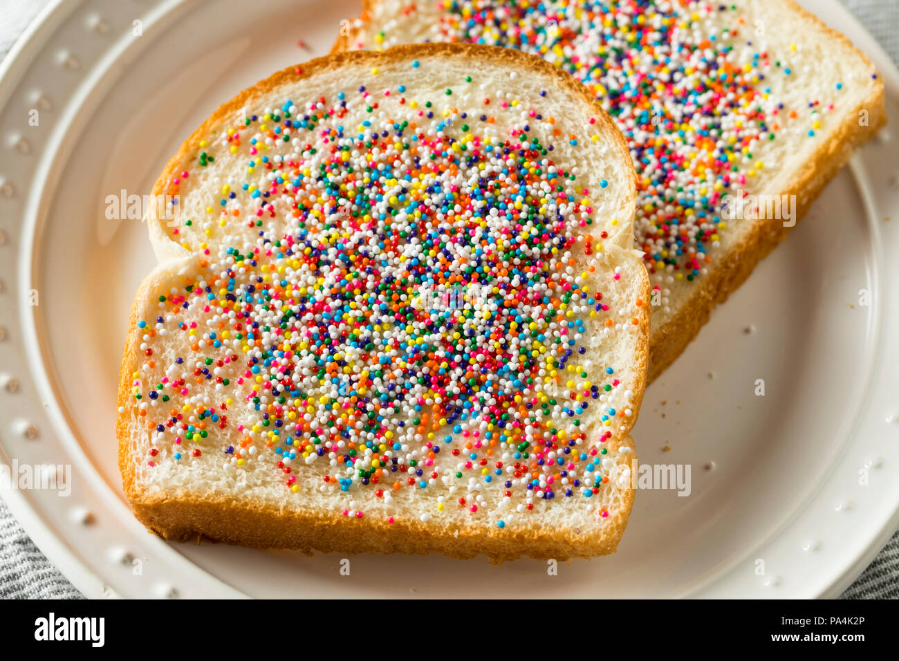 Homemade Australian Fairy Bread with Sprinkles and Butter Stock Photo ...