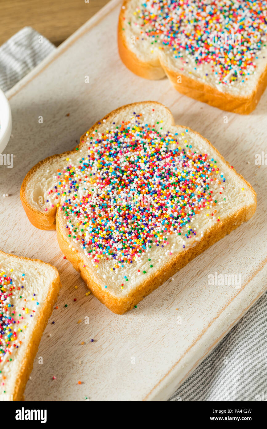 Homemade Australian Fairy Bread with Sprinkles and Butter Stock Photo ...