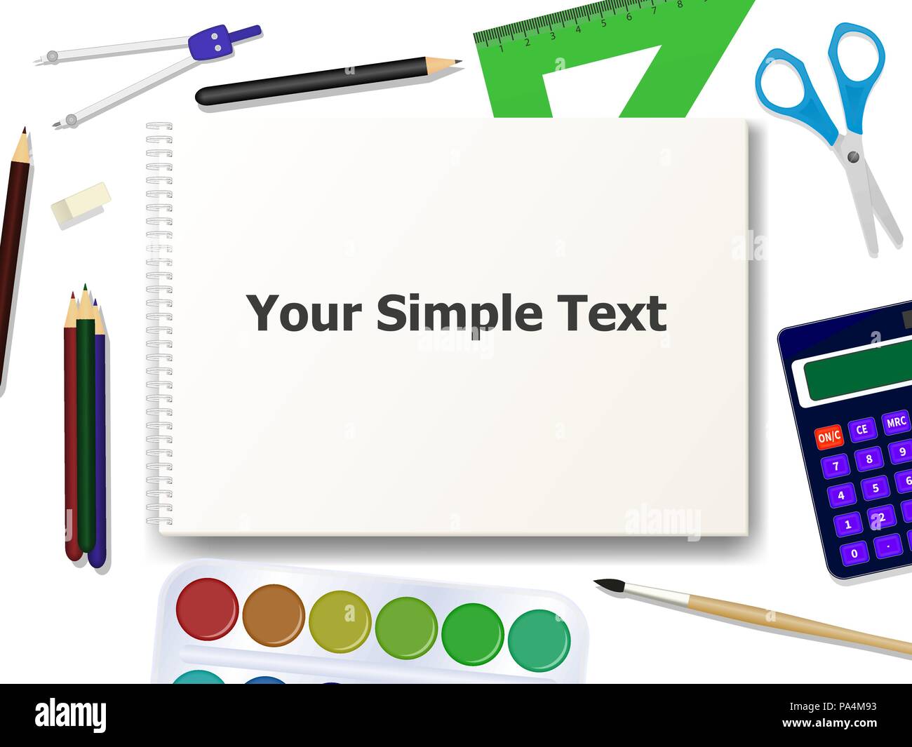 Set school supplies office Stock Vector Images - Alamy