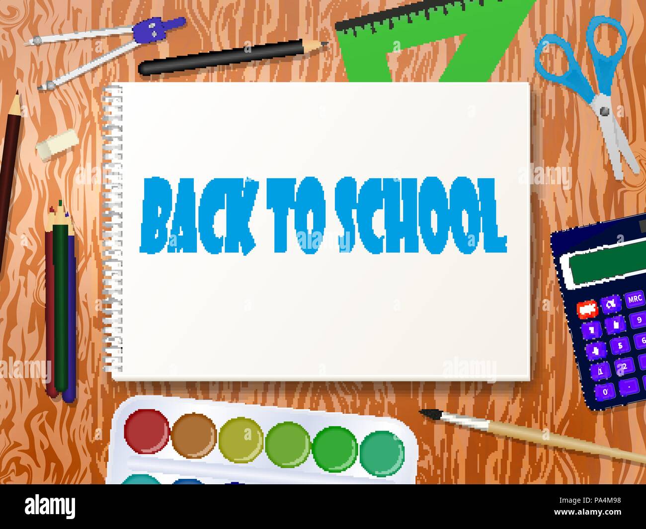 Vector illustration of school supplies tools Stock Vector Image & Art ...