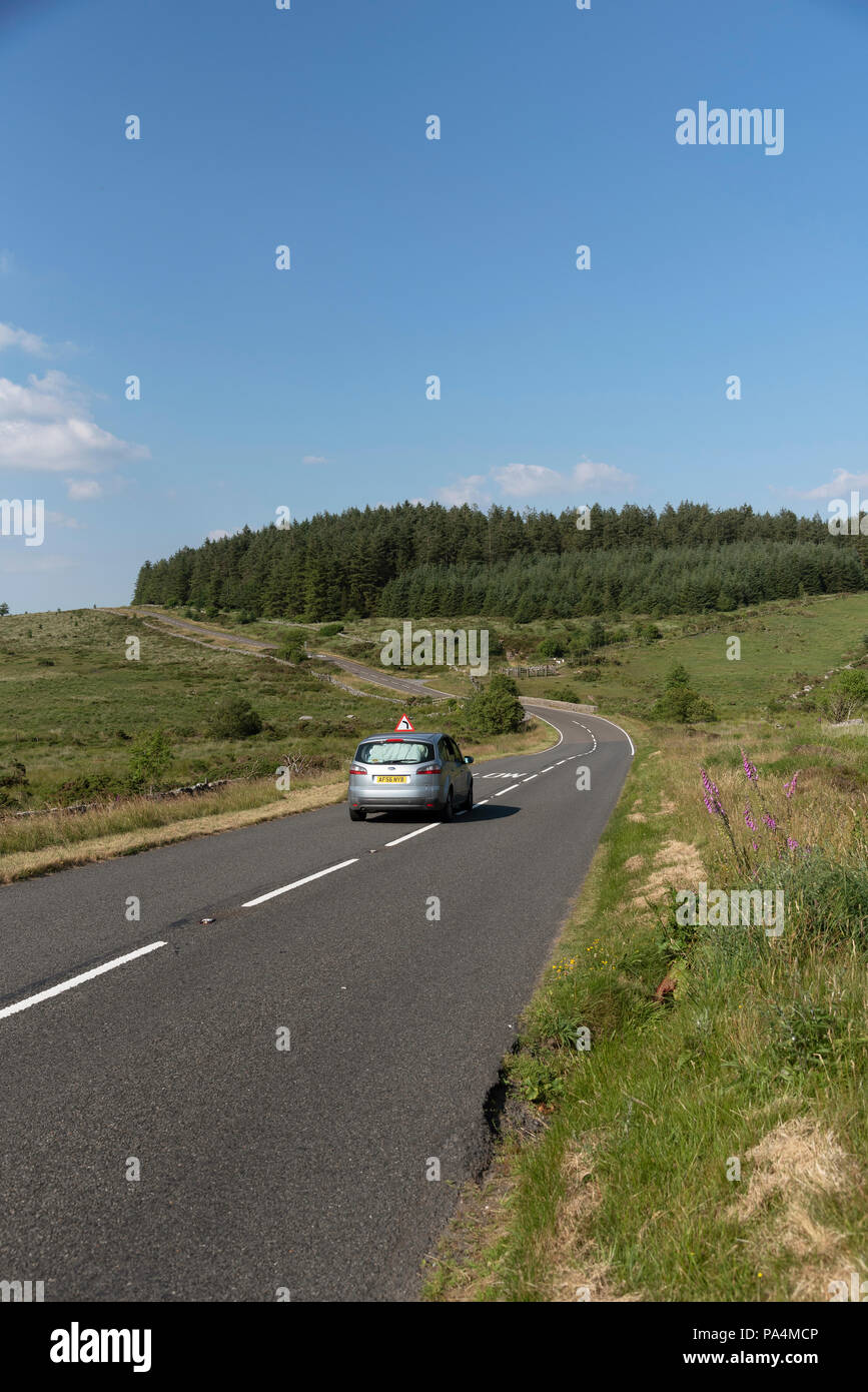 Open road close to Two Bridges in the Dartmoor National Park, Devon ...
