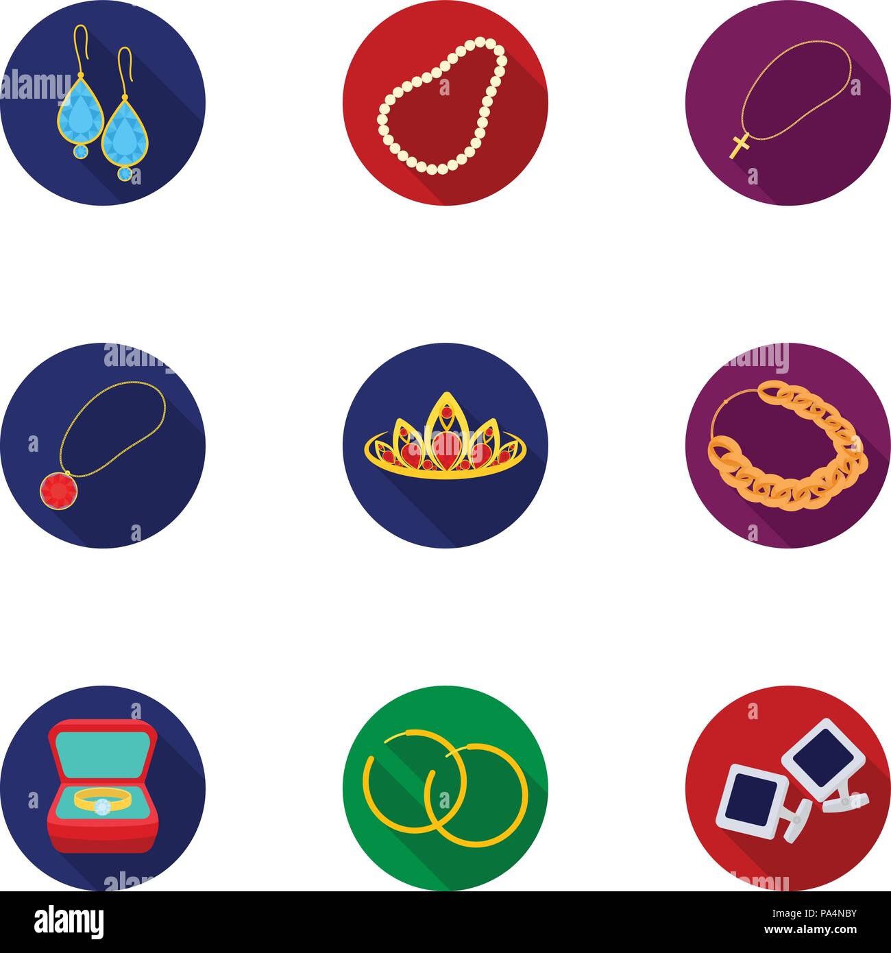 Jewelry and accessories set icons in flat design. Big collection of ...