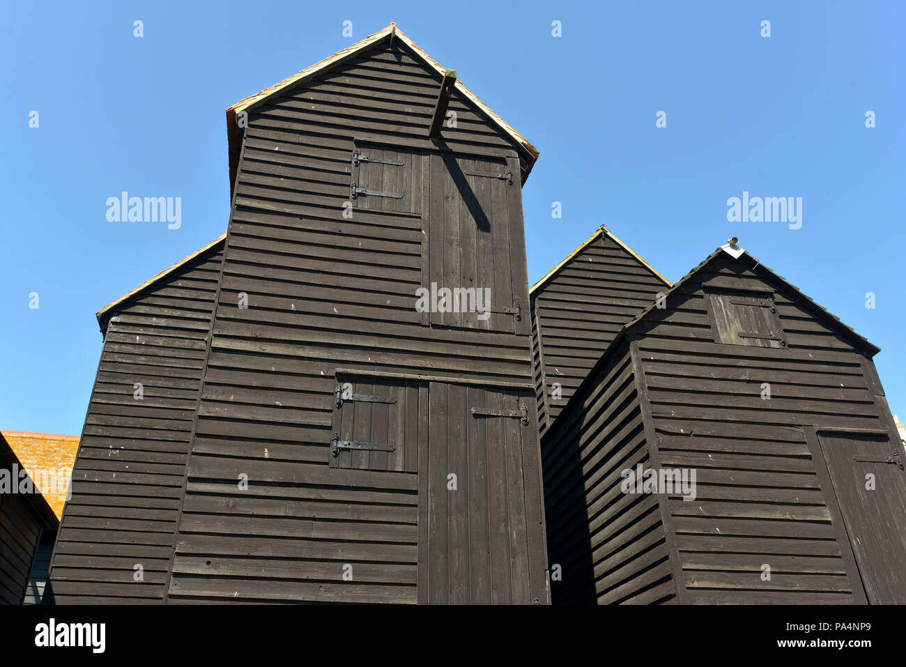 Fishing huts, net sheds or net shops, and historic boats in Hastings ...