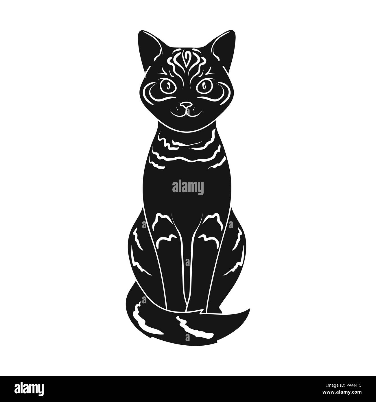 Gray cat.Animals single icon in black style vector symbol stock ...