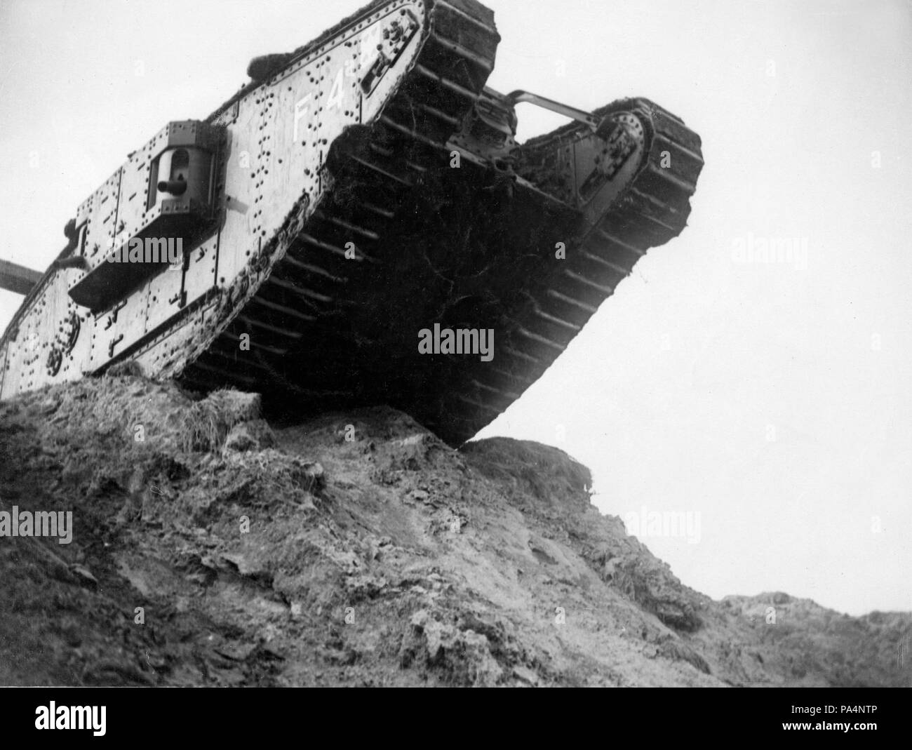 Official photograph showing a tank on the British Western Front Stock ...