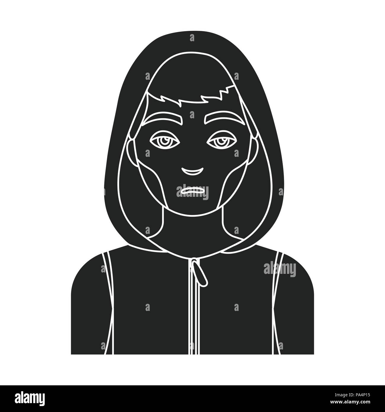 Drug addict man icon in black style isolated on white background. Drugs ...