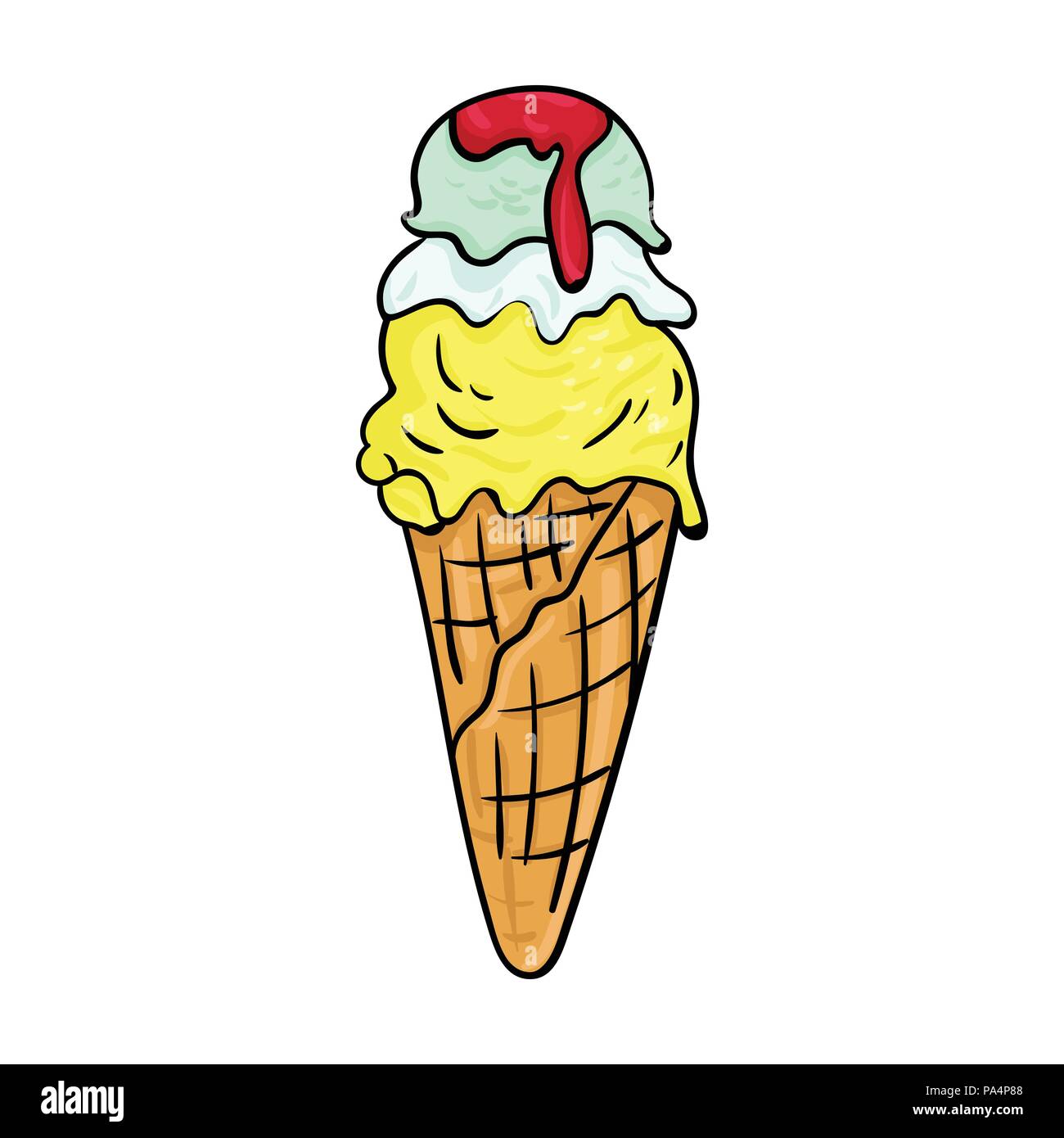 Italian gelato icon in cartoon style isolated on white background ...