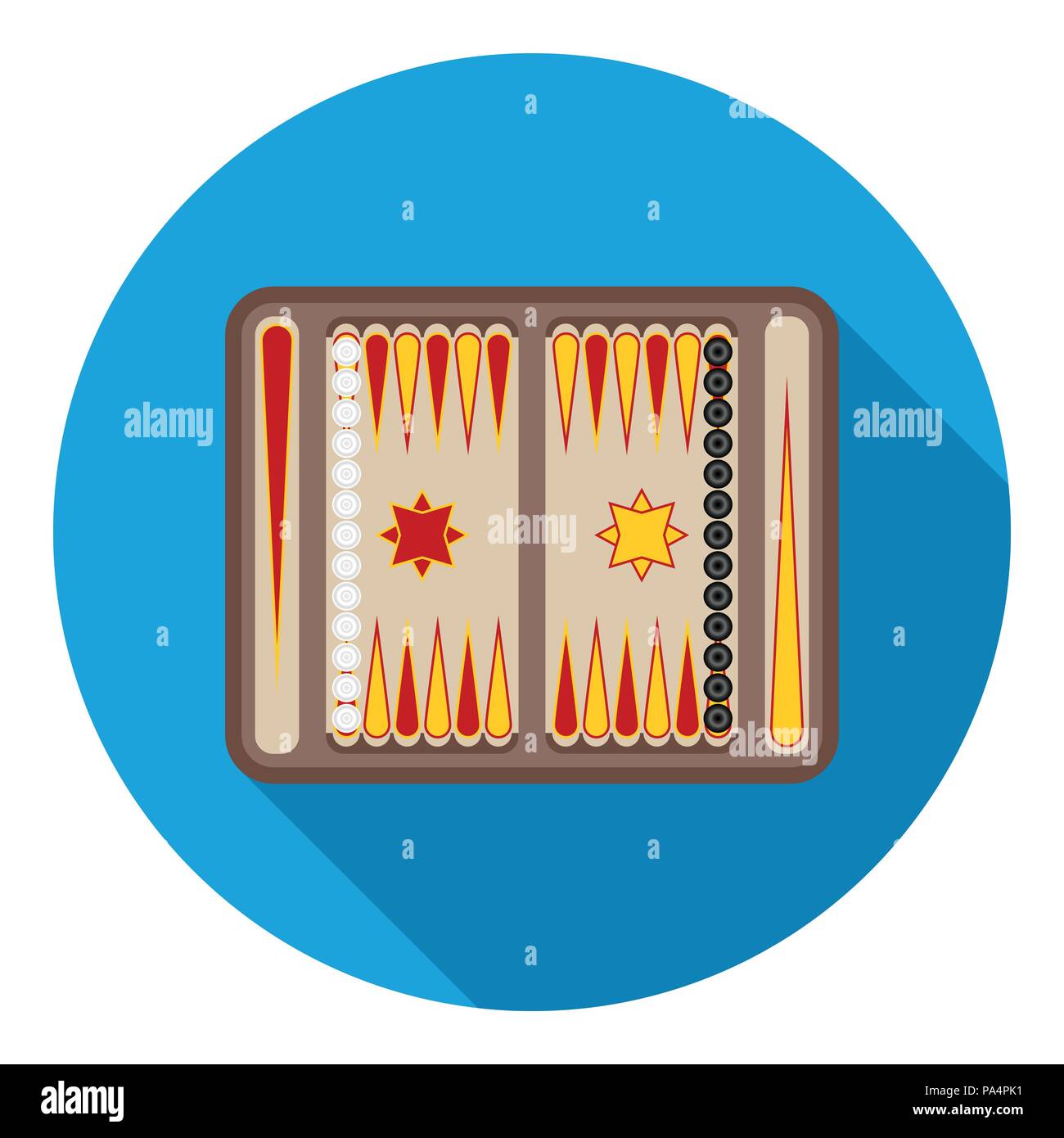 Backgammon icon in flat style isolated on white background. Board games ...