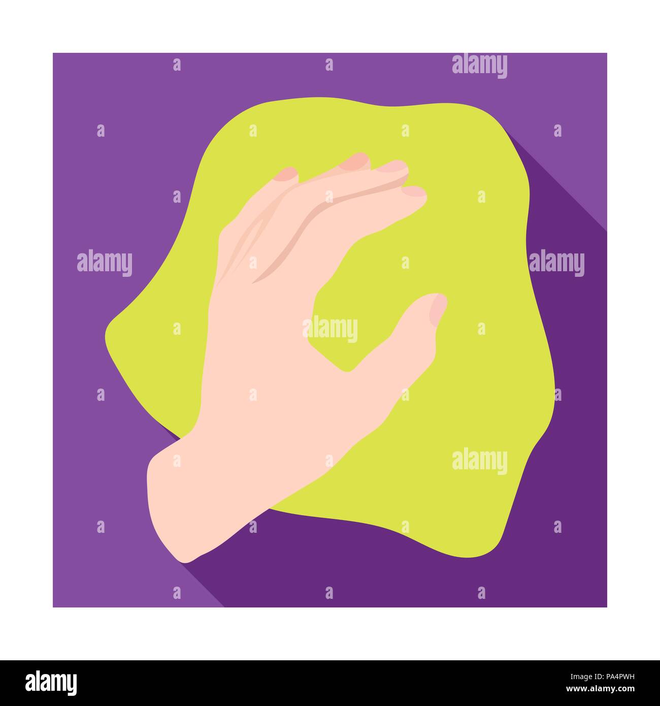 Cleaning by rag icon in flat design isolated on white background ...