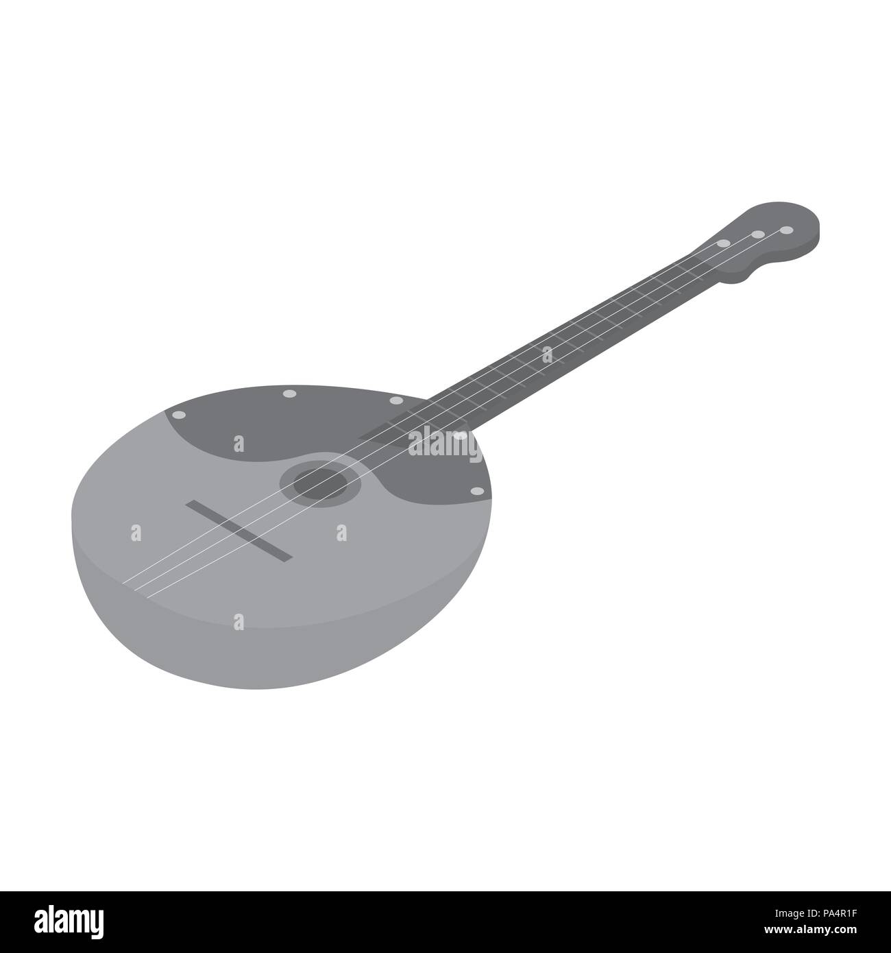 Domra icon in monochrome design isolated on white background. Musical ...