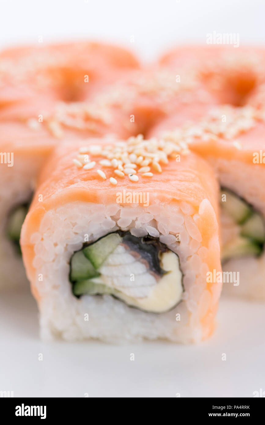 Japanese food restaurant, sushi maki gunkan roll plate or platter set ...