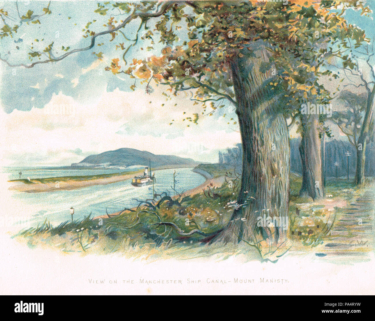 View on the Manchester Ship Canal, Mount Manisty Stock Photo - Alamy