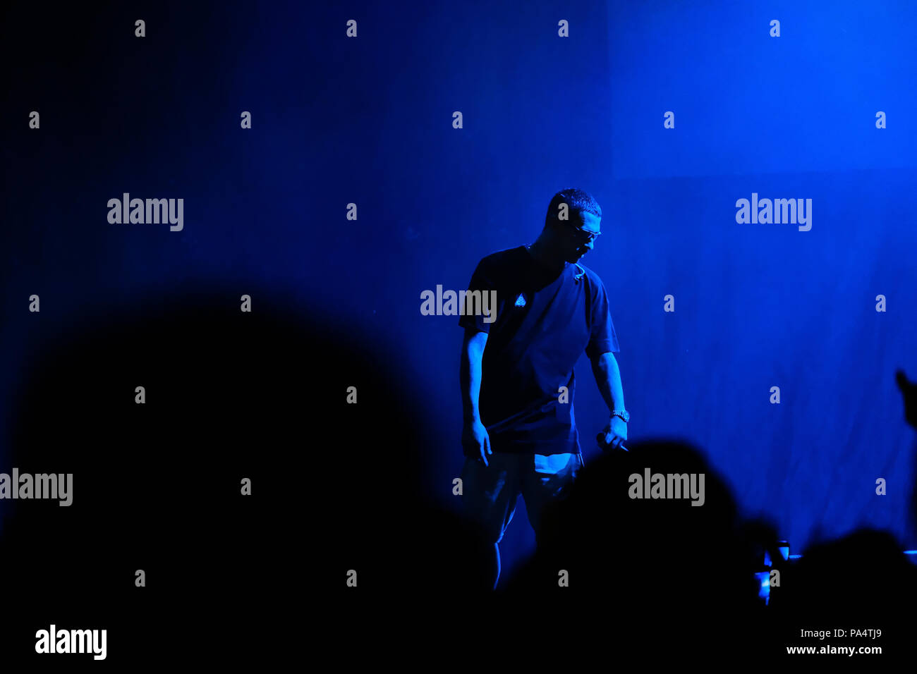 Noyz Narcos Italian rapper, on the stage of the Flowers Festival, a ...