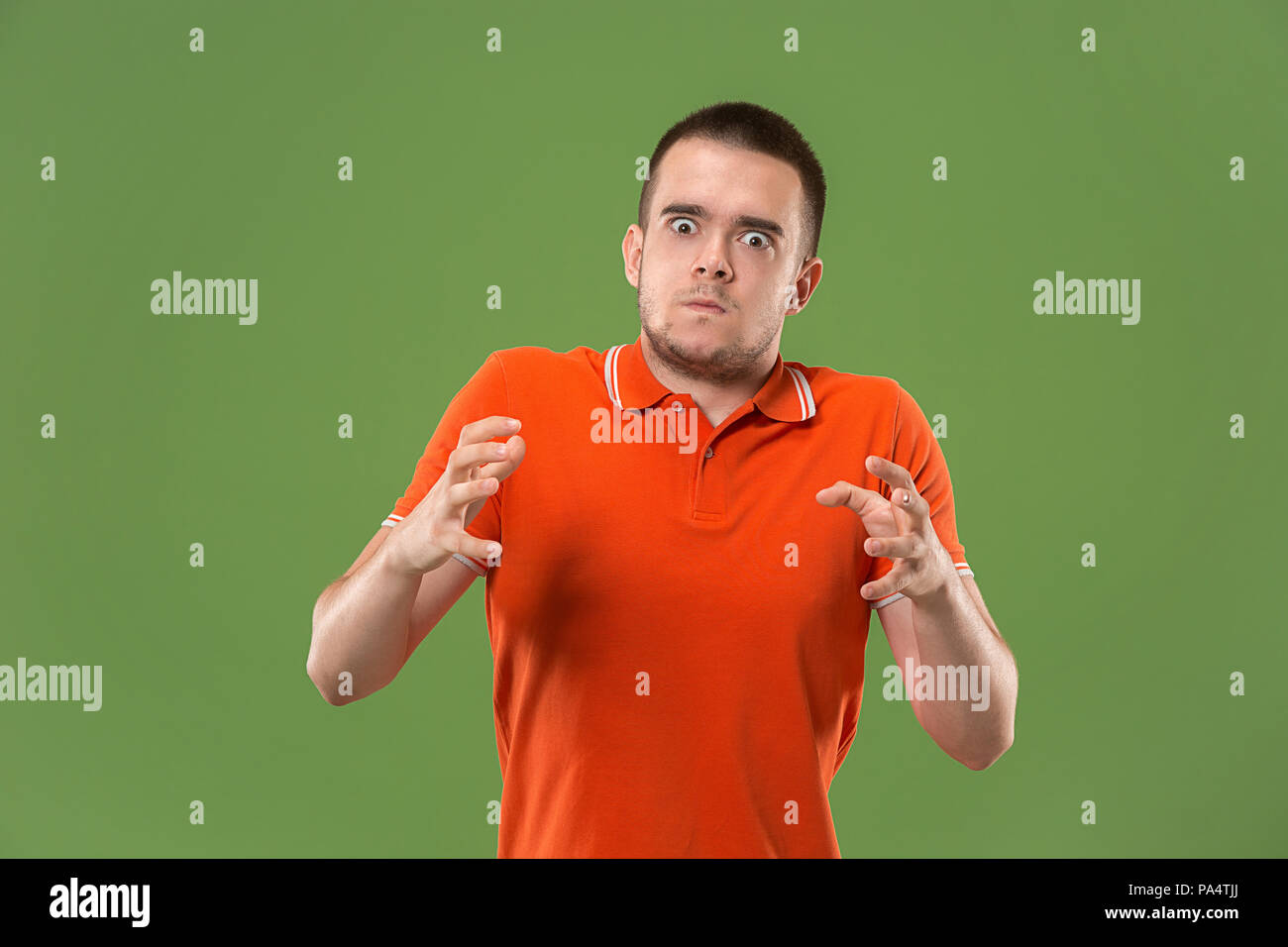 Scared man standing hi-res stock photography and images - Alamy