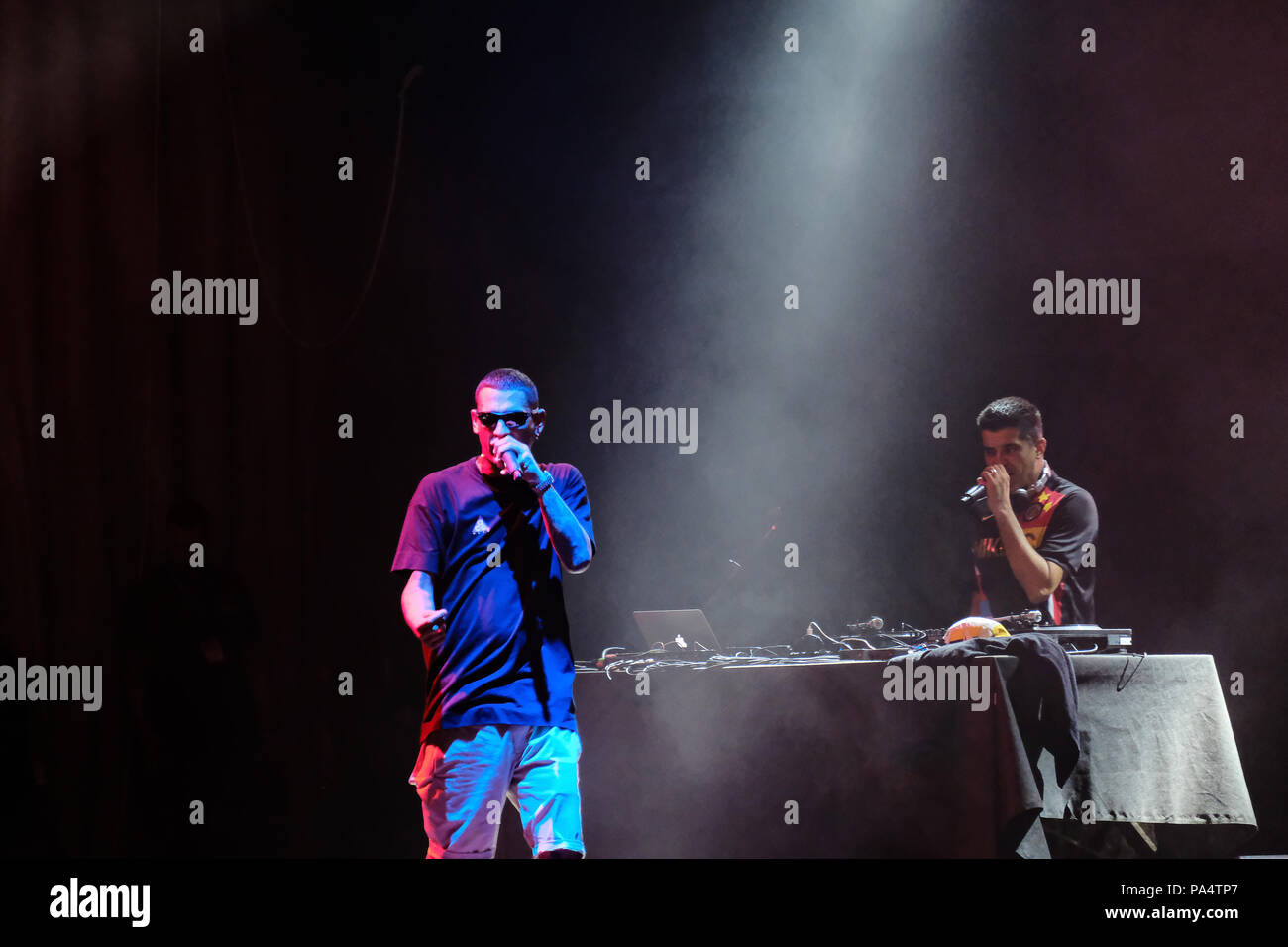 Noyz Narcos Italian rapper, on the stage of the Flowers Festival, a ...