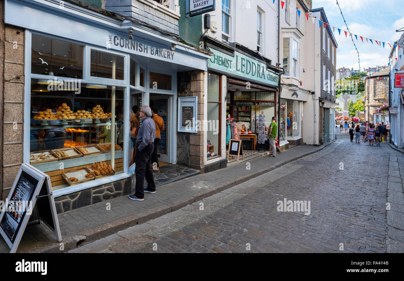St.Ives The Cornish Bakery Fore Street St.Ives Stock Photo - Alamy